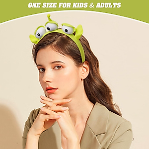 Three-eyed Alien Monster Toy Headband Cute Plush Headband Headwear for Themed Party Girls and Kids (1 Pcs)