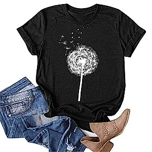 What is My Balance on My Account,Short T Shirt Women Casual Sunflower Printing Shirts Round Neck Short Sleeve Tee Tops Tunic Blouse Womens (B-Black, XXL)