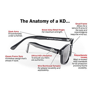 Pacific Coast Original KD's Biker Sunglasses (Black Frame/Rose Colored Lens)