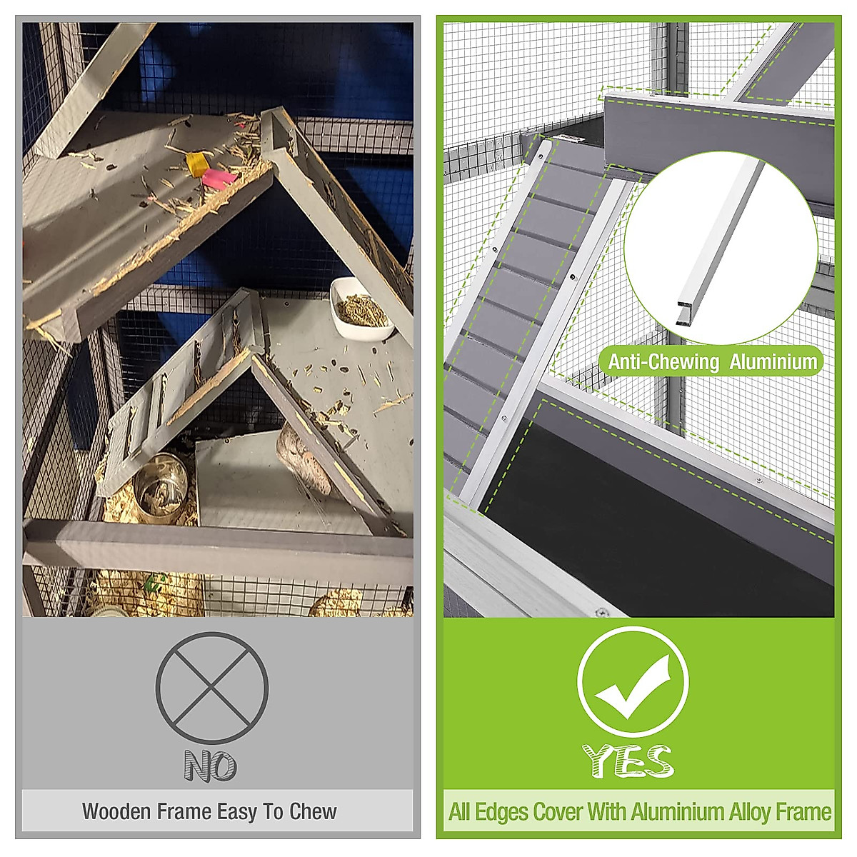 GUTINNEEN Large Critter Nation Cage for Chinchilla Ferret Rat Squirrel Lizard Chameleon Small Animal, Anti-Chewing, Movable