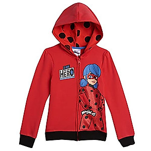 Miraculous Ladybug Little Girls Zip Up Hoodie Red 5