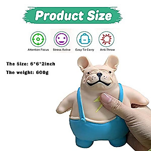 AWANGLUO Flexible Stress Man Reliever Great for Calming Mind Styles Vary- Squishies Sensory Fidget Pug Dog Toy for Reducing Anxiety and Tension, Funny Toy for Adults Teens Kids, Stocking Stuffer Gift