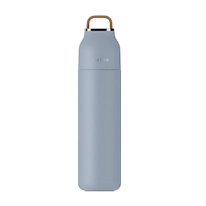 Stainless Steel Vacuum Insulated Water Bottle With Handle Lid - 500ml - Modern, Minimalist And Sleek Design (Blue)