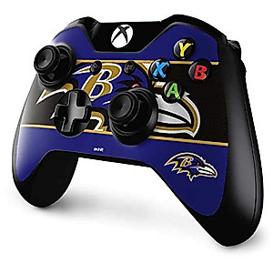 Skinit Decal Gaming Skin Compatible with Xbox One Controller - Officially Licensed NFL Baltimore Ravens Zone Block Design