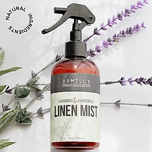 DRMTLGY Natural Lavender Linen and Room Spray. Pure Lavender Essential Oil and Chamomile Pillow Spray, Linen Mist, and Fabric Spray. Aromatherapy Spray