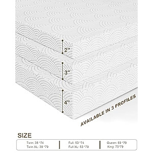 Zenzy 4" Full Extra Long Firm Memory Foam Mattress Topper, [Removable] [Washable] Cover and [Adjustable] Straps, CertiPUR-US Certified Firm Mattress Topper Full XL for Pain Relief- Dark Gray