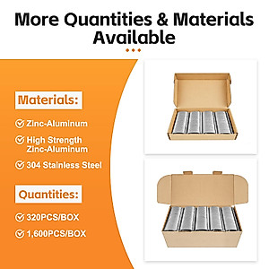 KIMSING 11 Gauge C50 Zinc-Aluminum Alloy Hog Ring Staples 1-3/4" (45 mm) Crown, 1600 PCS/Box, C Ring Staples Fasteners for Heavy Duty Wire Fencing, Gabion