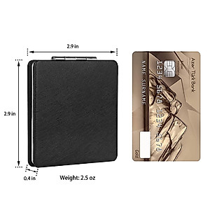 YTLX Compact Makeup Mirror for Pocket Purse Clutch, 1x/2x Magnifying Foldable Cosmetic Mirror, Portable Travel Mirror for Beauty, Black Elegant Vanity Mirror for Men and Women