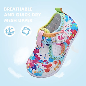 FEETCITY Boys Girls Water Shoes Kids Quick Dry Aqua Socks Non-Slip Barefoot for Sport Beach Swim Surf Toddler 8