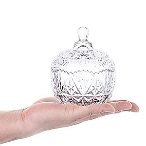 Candy Jar with Lids-Candy Containers Star Style Glass for Candy Buffet Decorative Jars Candy Buffet Dishes Cookie Jar for Home Party Wedding Display Pothecary Flour Amber, Small+Large, 10.6+30OZ