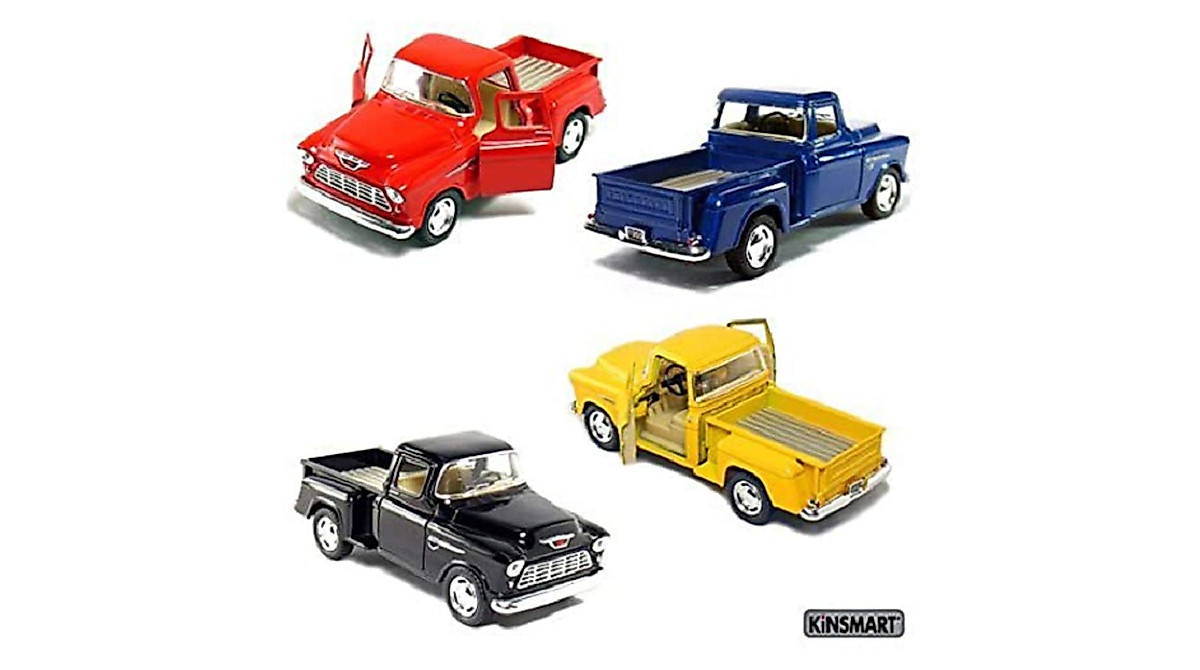 Chevy Stepside Pick-Up Set of 4 Pull Back Cars