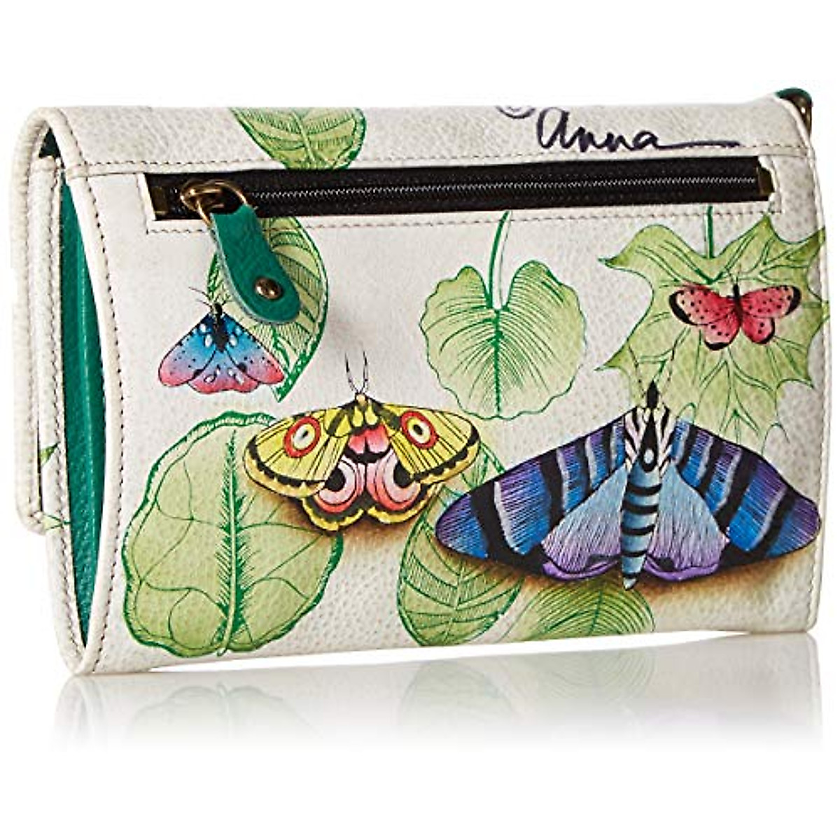 Anna by Anuschka Hand Painted Women’s Genuine Leather - Vintage Wristlet Clutch - Vintage Botanical