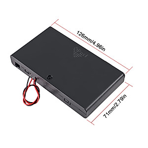 AITIAO 2Pcs 8 x AA Battery Holder Case Box 8 x 12V AA Battery Storage Box Battery Container Case with Cover ON/Off Switch and Wire