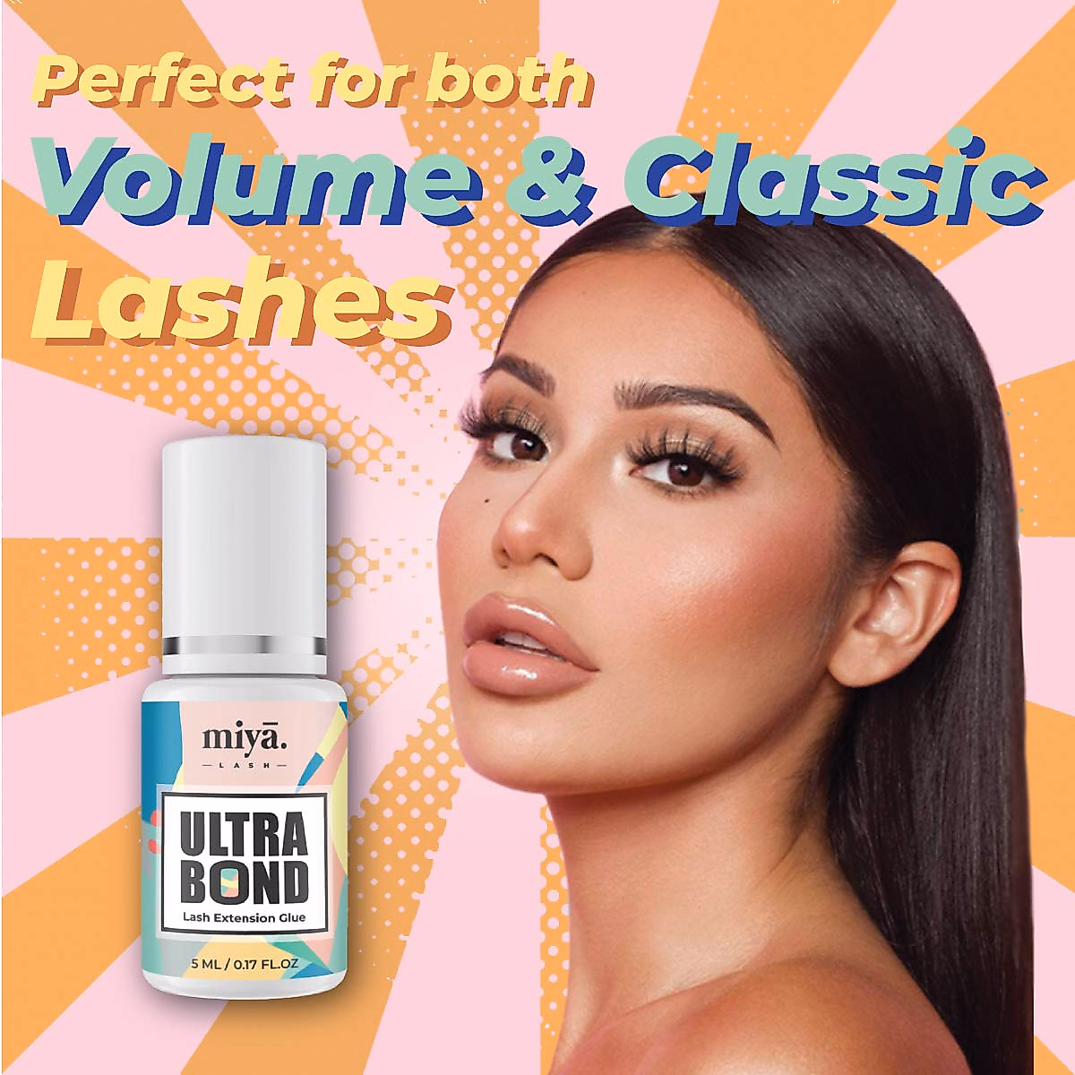 MIYA LASH Ultra Bond Eyelash Extension Glue | Professional Use | 8 Weeks Retention | 1-2 Sec Dry Time | Volume & Classic Individual Lash Adhesive | Super Strong Bond Lash Extension Glue 5ml Salon Use