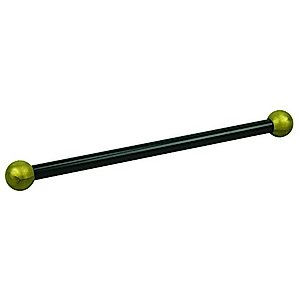Solus SCA-335BK 15" Aluminum Cross Arm Ladder Rest for Outdoor Lamp Posts and Poles, Easy to Mount, Maintenance Free and Weather Resistant, Black Bar with Gold Caps