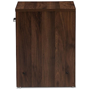 Baxton Studio Hansel Modern and Contemporary 1-Drawer Dark Brown and Dark Grey Finished Nightstand