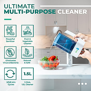 Ecoloxtech Eco One Electrolyzed Water System - Portable Hypochlorous Acid Generator - with Chlorine & pH Test Papers - HOCL Hypochlorous Mist - Sodium Hypochlorite Generator