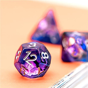 Purple Dragon Eye DND Resin Dice Set for Dungeons and Dragons, D&D, D20, D and D, Polyhedral Resin Dice, Dungeons and Dragons Gifts, Accessories