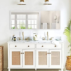 NicBex Full Length Mirror, 64x21 Inch Aluminum Alloy Frame Large Wall Mirror, Vanity Mirror, Dressing Mirror for Living Room,Bedroom ,White