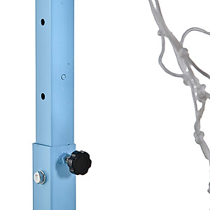 Soozier Poolside Basketball Hoop Stand, 36.5"-48.5" Height Adjustable Portable Hoop System w/Clear Backboard & Fillable Base for Whole Family, Blue, White