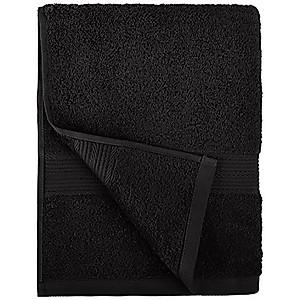 Amazon Basics 6-Piece Fade Resistant Bath, Hand and Washcloth Towel Set - Black
