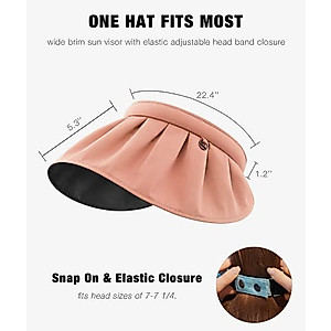 BENEUNDER UPF 50+ Sun Visor Hat - Wide Brim UV Protection for Tennis Golf Beach (Pink)