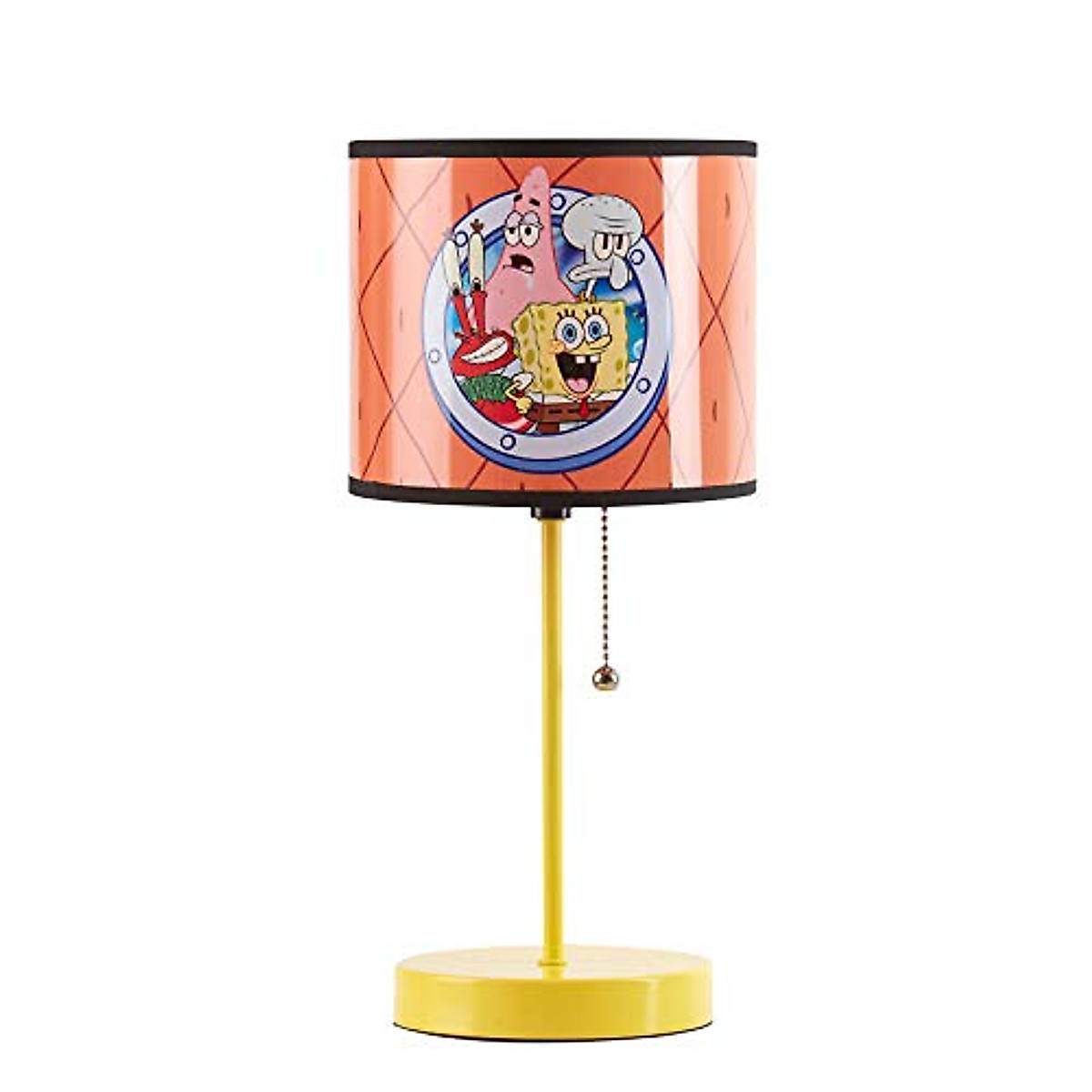 Spongebob Stick Table Kids Lamp with Pull Chain,Metal, Themed Printed Decorative Shade