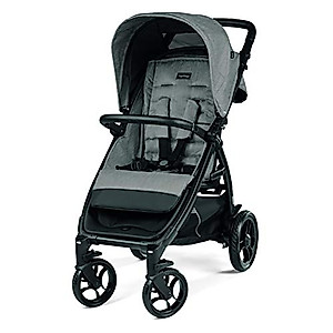 Peg Perego Booklet 50 Travel System - Includes Booklet 50 Baby Stroller and The Primo Viaggio 4-35 Infant Car Seat - Made in Italy - Atmosphere (Grey)
