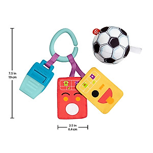 Fisher-Price Baby Toys Just for Kicks Gift Set, 3 Soccer-Themed Rattle Teether & Crinkle Activities for Developmental Play Newborns Ages 0+ Months