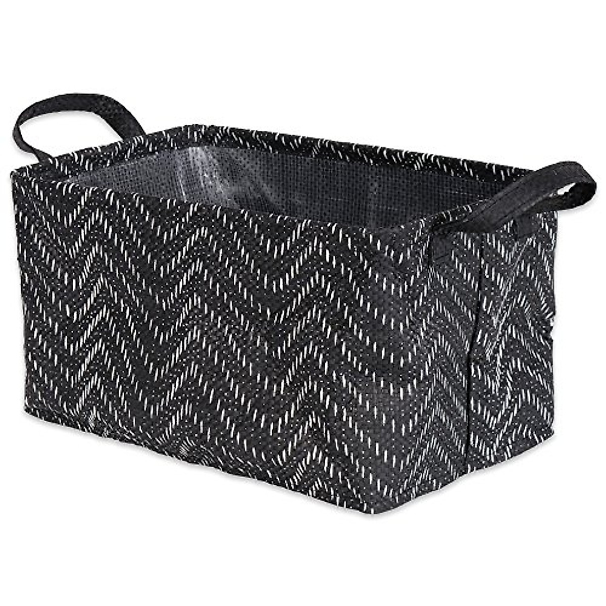 DII Collapsible Waterproof Chevron Laundry Bins, Medium Rectangle, Black/White, 2 Piece
