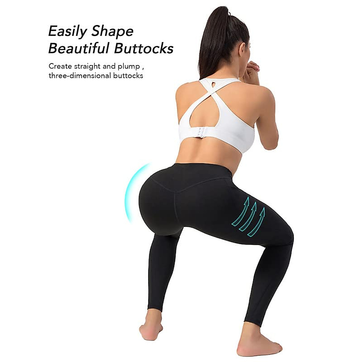 Leggings with Pockets for Women - Yoga Pants Workout Leggings High Waisted & Tummy Control Compression Legging