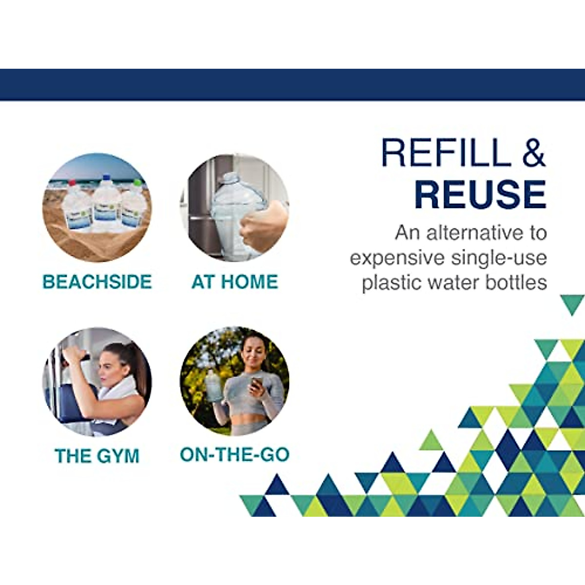 Arrow H2O On The Go Water Bottle, 18 Fl Oz (Includes 6 Bottles) - Mini Clear Plastic Water Bottle with Push Cap - Made in the USA, BPA Free - Built-In Handle, Ideal for School and Sports Practice