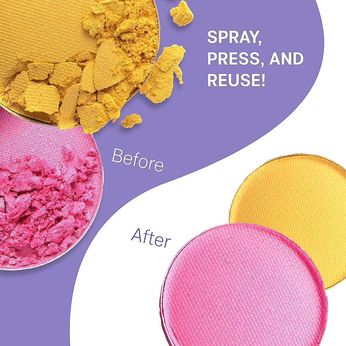 FIXY Makeup Repair Kit - Repressing tool for Eyeshadows, Blush & Highlighter or Depot | Organize Makeup Pans in Makeup Palette with Mirror | Makeup Artist Must Haves