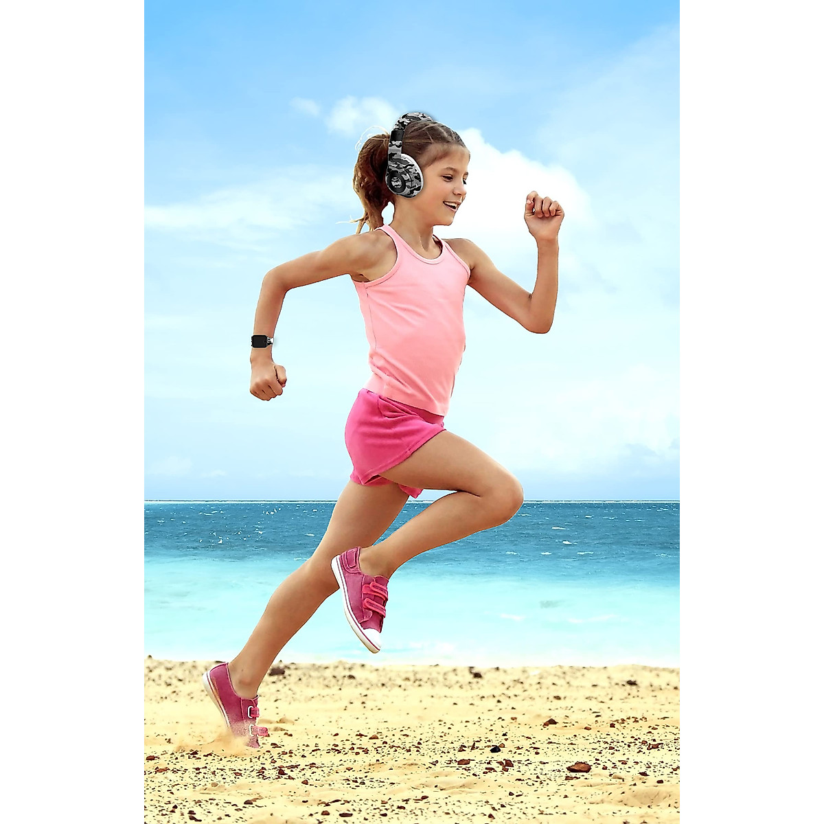 Gabba Goods 2 Piece SmartWatch and Headphones Smart Tech Pack Time and Date Step Counter Heart Rate/Blood Pressure Drink Reminder Message Notification Sleep Monitor Calories Burned Find Watch