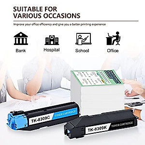 4 Pack(1BK+1C+1M+1Y) Compatible TK-8309 High-Yield Toner Cartridge Replacement for Kyocera Copystar CS-3050ci CS-3550ci CS-3551ci TASKalfa 3050ci 3550ci Printers,Sold by DDDZSWGS
