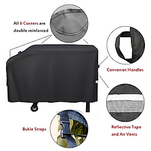 Hisencn 28 inch Griddle Cover for Blackstone 2 Burner Grill Griddle Cooking Station, Also Flat Top Gas Grill Station Adventure Ready 1517 1555 1605 1815 1819 1856 1853 with Support Pole