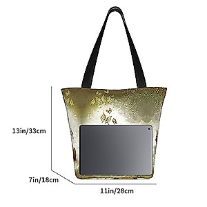 AKAUTOSM Butterfly And Cello Shopping Bag,Shoulder Bag,Large Capacity Lightweight,Can Be Used For Play,Travel,Shopping,Etc.