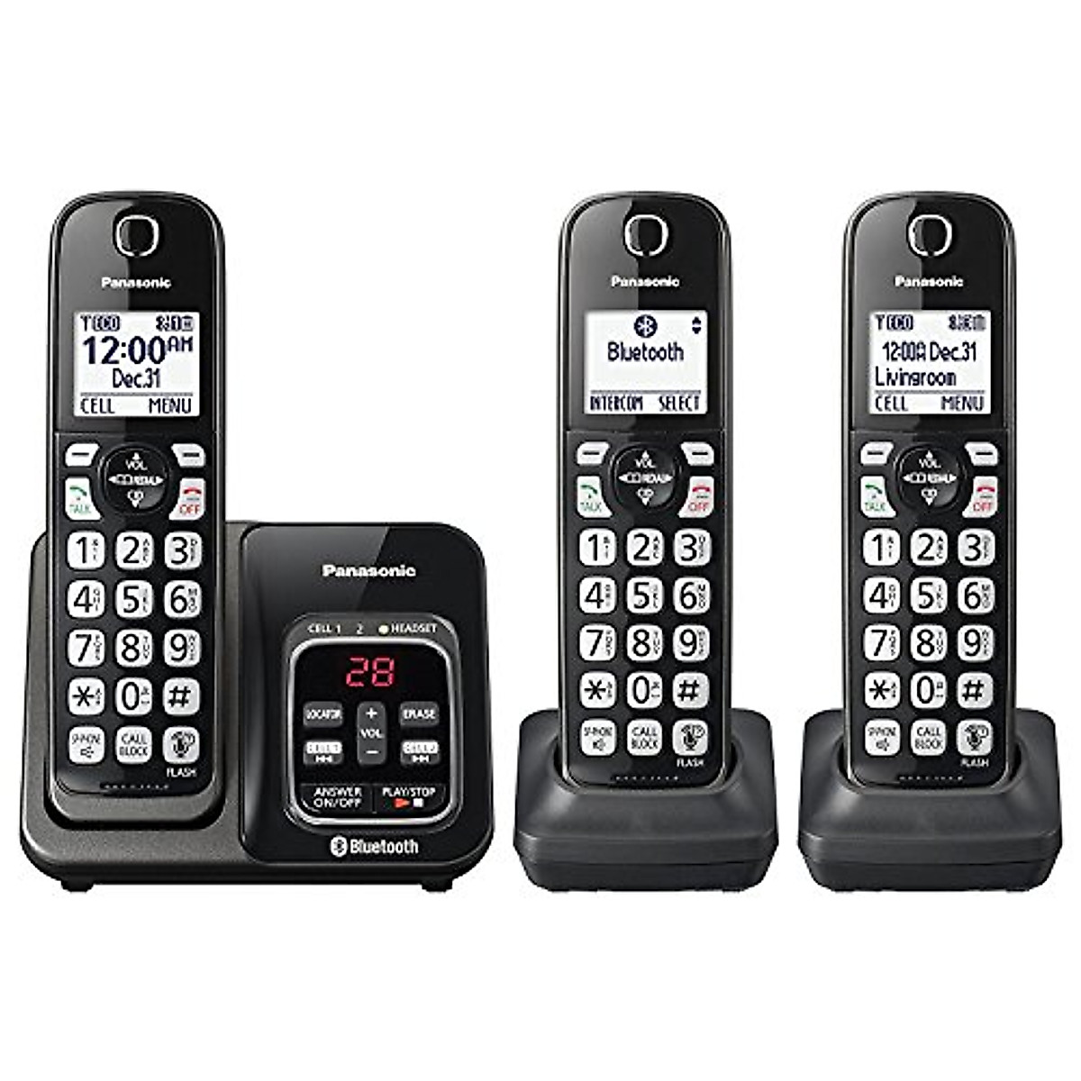 Panasonic KX-TGD563M Link2Cell Bluetooth Cordless Phone with Voice Assist and Answering Machine - 3 Handsets (Renewed)