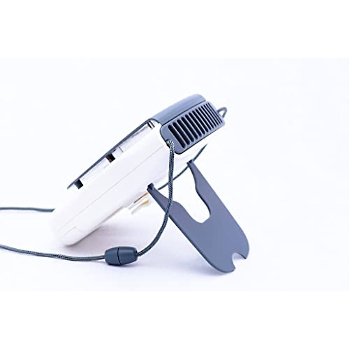 O2COOL Deluxe Necklace Fan | Battery Powered, Hands-Free Personal Cooling Fan w/Adjustable Lanyard, Table Top Stand + Wearable Clip (Grey (2 Pack))