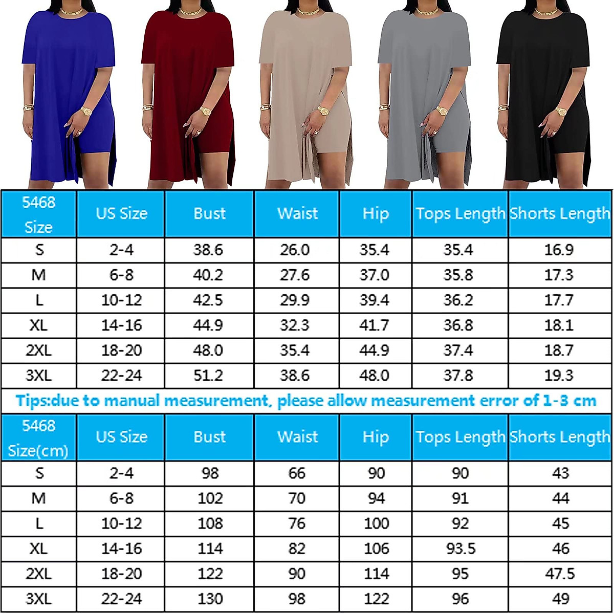 AXOSY Women Plus Size 2 Piece Outfits Short Sleeve Tunic Tops and Skinny Biker Shorts Sets Tracksuits Brown,3X-Large