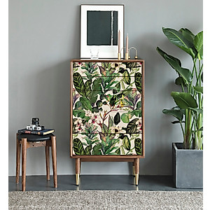 Luvdecor Wallpaper Peel and Stick Boho Leaf Tropical Wallpaper for Bedroom Removable Wallpaper Peel and Stick Floral Palm Leaf Botanic Boho Wallpaper for Renter Accent Wall 17.7 * 118 in