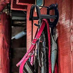 FVLFIL DEVIER 6PCS Horse Bridle Rack,Bridle Hooks for Tack Room,Horse Tack and Supplies,Horse Blanket Rack,Bridle Holder Wall Mount with Tubes and Screw,Metal