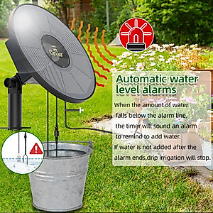 CIRYASR Solar Drip Irrigation System, Automatic Watering System with 2200mAh Battery and 6 Timer Modes for Potted Plants Drip Irrigation Kit for Balconies, Green House, Garden, Balcony