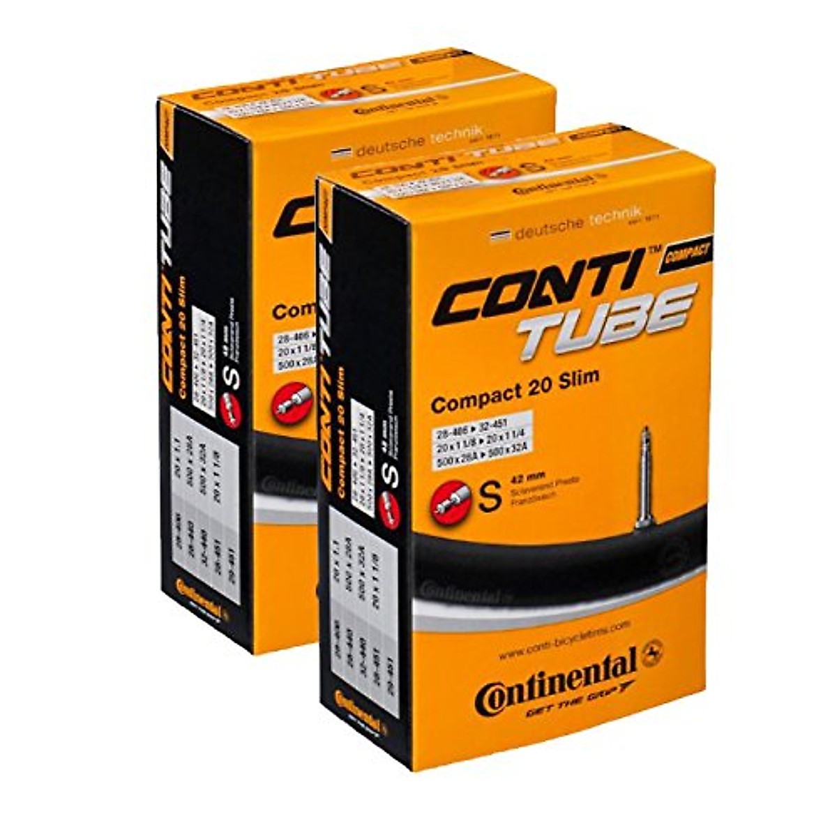 Continental 42mm Presta Valve Tube (2-Pack, 700 x 25-32cc) Slim