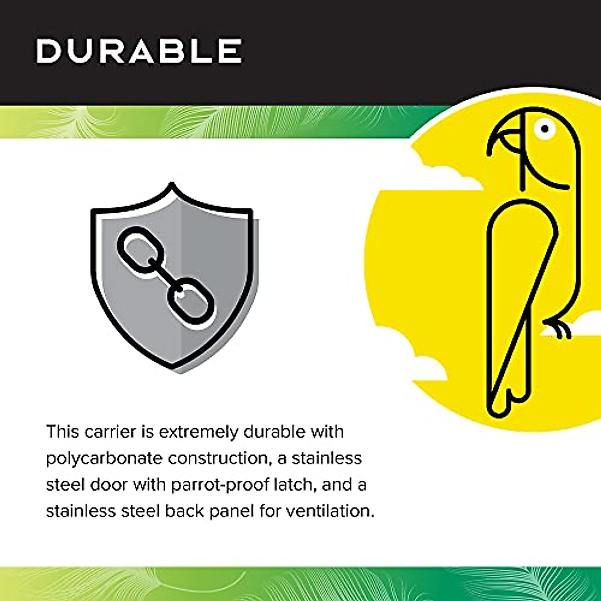 CaitecPerch & Go Polycarbonate Bird Carrier, Clear View Travel Cage