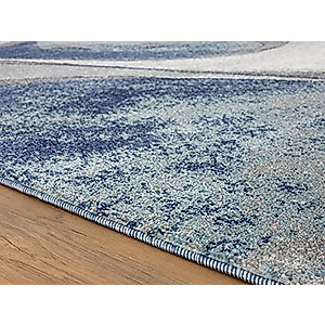 LUXE WEAVERS Tower Hill Abstract Blue 8x10 Area Rug