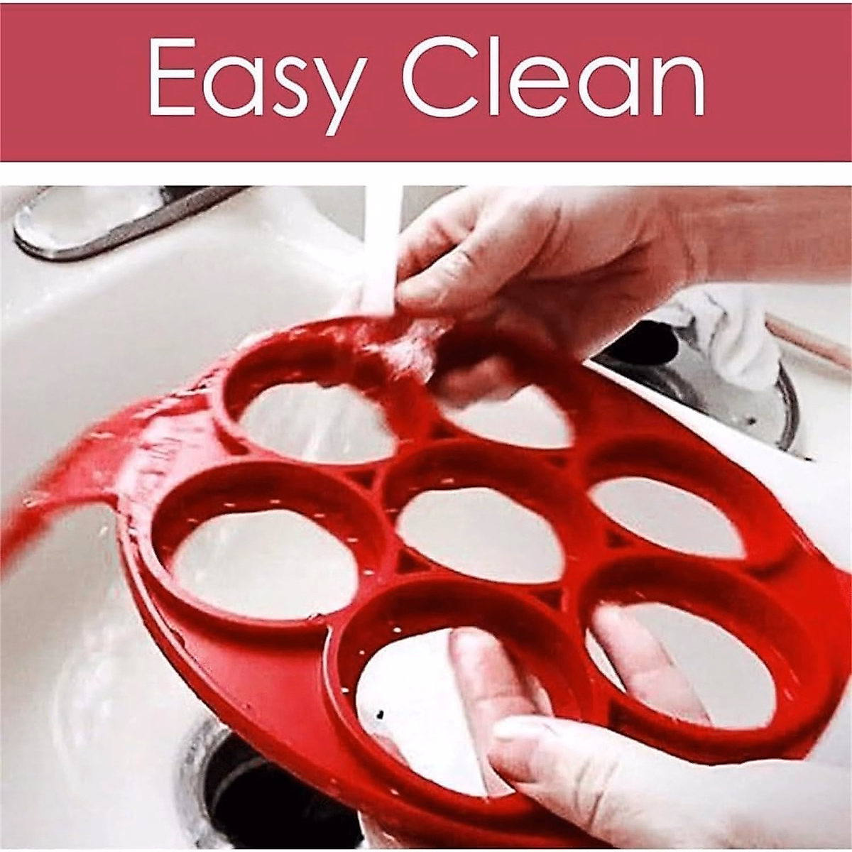 Flip N Cook Silicone Pancake Mold - Reusable, Perfect Egg Rings for Frying Eggs, English Muffin Ring, Pancake Maker 2Pcs