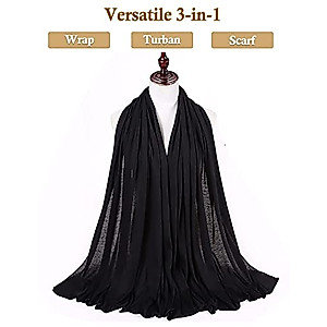 Nonbongoy Head Wraps for Black Women Stretch Turban African Headwraps Scarf Soft Hijab Hair Wraps Jersey Head Scarf for Locs Braids