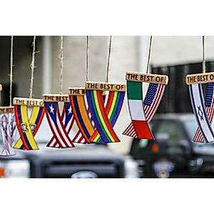 PUERTO RICO AND PERU PERURICAN BORICUA PERUVIAN CARIBBEAN SOUTH AMERICAN REARVIEW MIRROR MINI BANNER HANGING FLAGS FOR THE CAR UNITY FLAGZ™