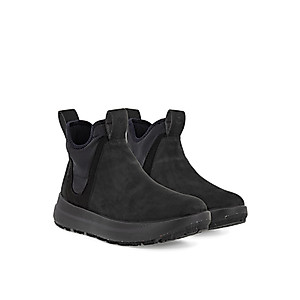 ECCO Women's Solice Gore-TEX Waterproof Chelsea Boot, Black Nubuck, 10-10.5